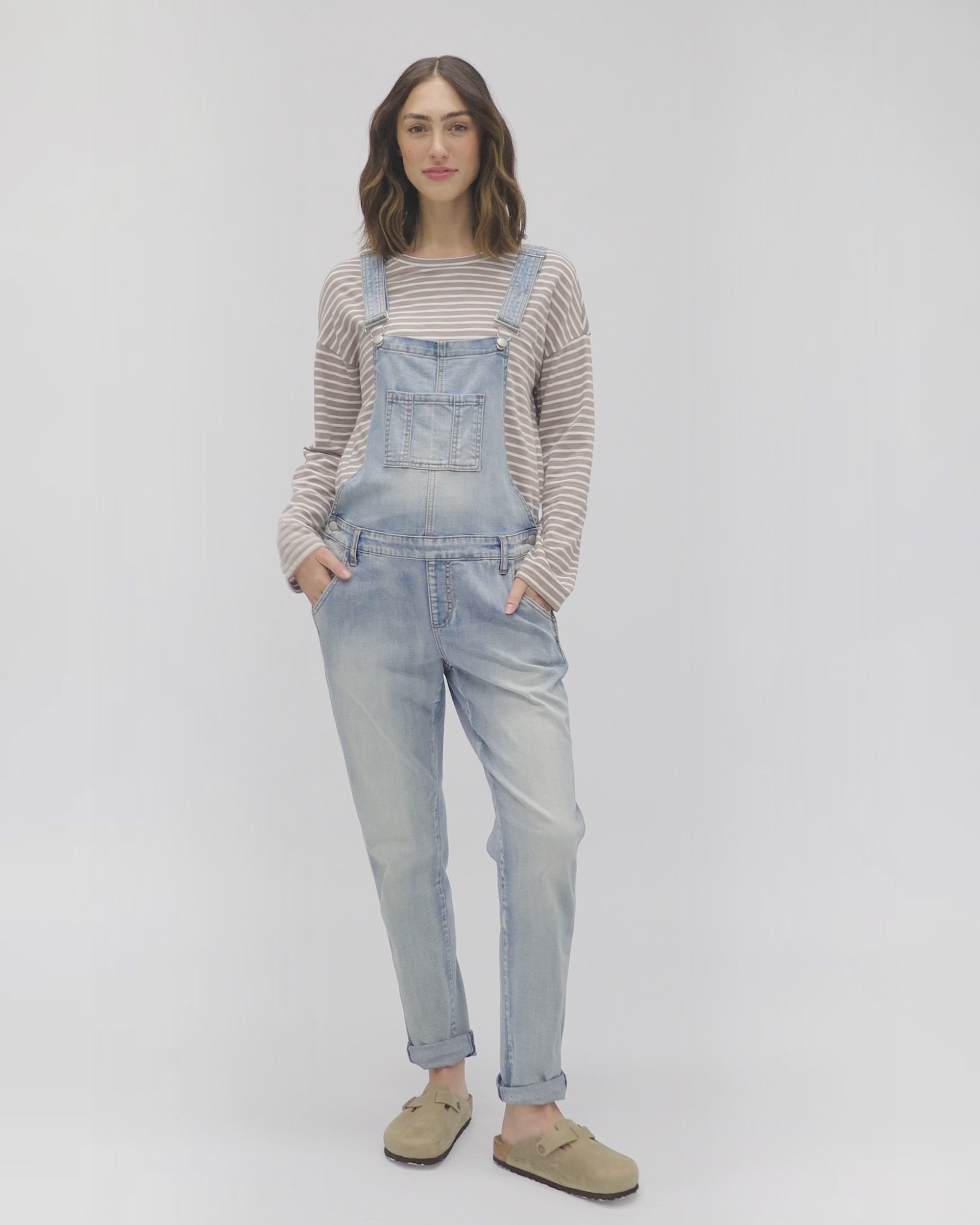 Denim Overalls - Pale Blue